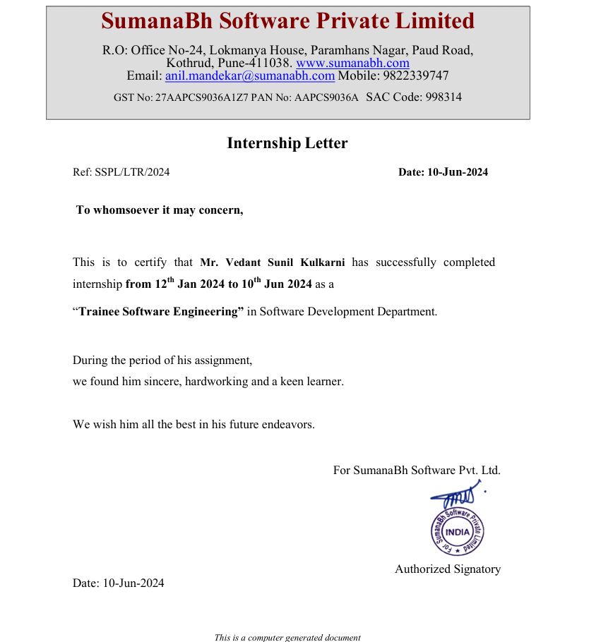 Vedant Kulkarni on LinkedIn: #internship #professionalgrowth #sql # ... Vedant Kulkarni on LinkedIn: #internship #professionalgrowth #sql # ...