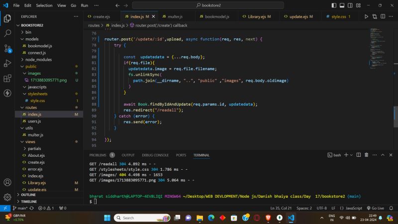 Bharat Siddharth Yadav on LinkedIn: #100daysofcode #nodejs #javascript ... Bharat Siddharth Yadav on LinkedIn: #100daysofcode #nodejs #javascript ...
