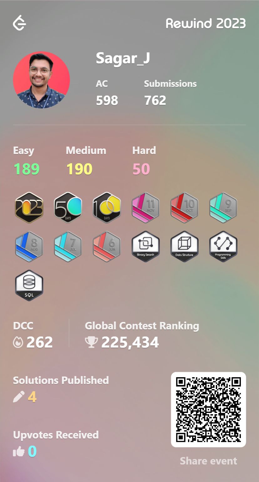 My journey into problem-solving on LeetCode ๐๐ก | Sagar Jadhav posted on ... My journey into problem-solving on LeetCode ๐๐ก | Sagar Jadhav posted on ...