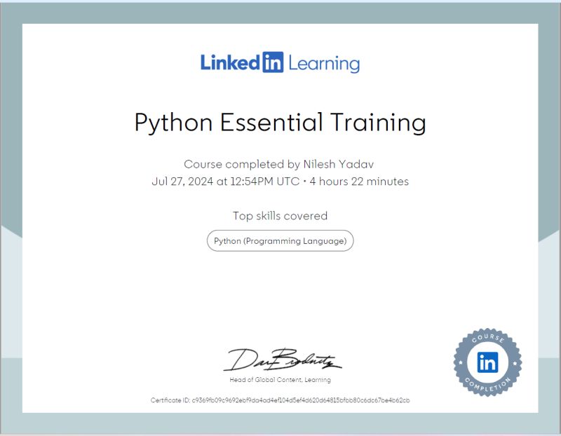 Nilesh Yadav on LinkedIn: #python #coding #programming Nilesh Yadav on LinkedIn: #python #coding #programming