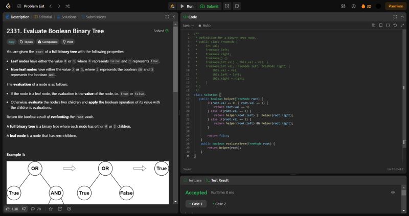 How to Evaluate Boolean Tree on LeetCode | Khushi Agarwal posted on the ... How to Evaluate Boolean Tree on LeetCode | Khushi Agarwal posted on the ...