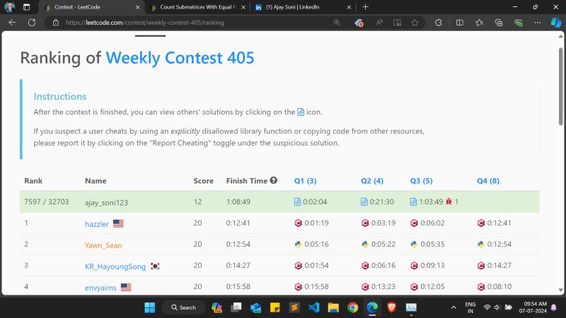 Ajay Soni on LinkedIn: #connections #contest #leetcode #weeklycontest # ... Ajay Soni on LinkedIn: #connections #contest #leetcode #weeklycontest # ...