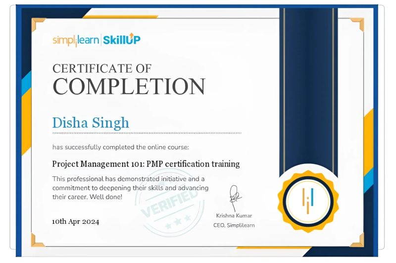 Disha Singh on LinkedIn: #pmp #projectmanager #simplilearn Disha Singh on LinkedIn: #pmp #projectmanager #simplilearn