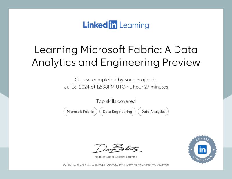 Sonu Prajapat on LinkedIn: Certificate of Completion Sonu Prajapat on LinkedIn: Certificate of Completion