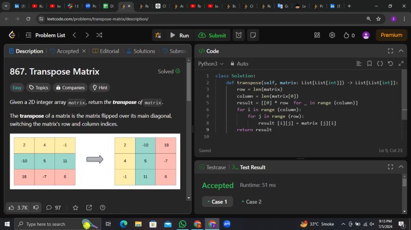 Zaina Farrukh on LinkedIn: #transpose_matrix #8pm Zaina Farrukh on LinkedIn: #transpose_matrix #8pm