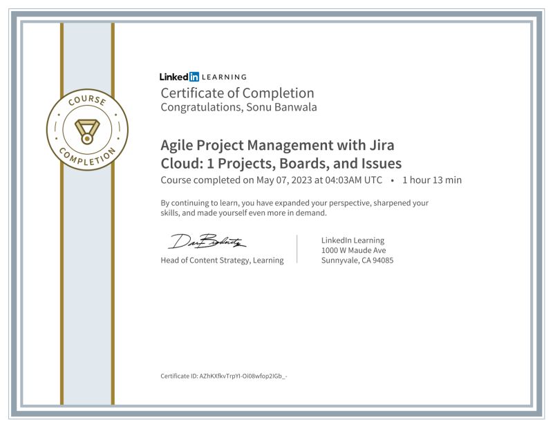 Sonu Banwala on LinkedIn: Certificate of Completion Sonu Banwala on LinkedIn: Certificate of Completion