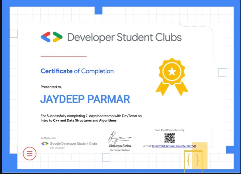 Jaydeep Parmar on LinkedIn: #c #datastructures #algorithms #learningjourney Jaydeep Parmar on LinkedIn: #c #datastructures #algorithms #learningjourney