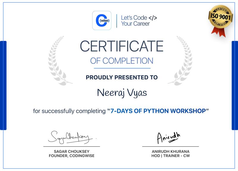 Neeraj Vyas on LinkedIn: #pythonworkshop #codingwithsagar # ... Neeraj Vyas on LinkedIn: #pythonworkshop #codingwithsagar # ...