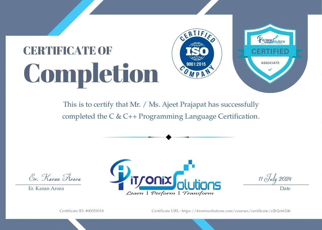 Ajeet Prajapat on LinkedIn: #cprogramming #cpp #coding #techjourney # ... Ajeet Prajapat on LinkedIn: #cprogramming #cpp #coding #techjourney # ...