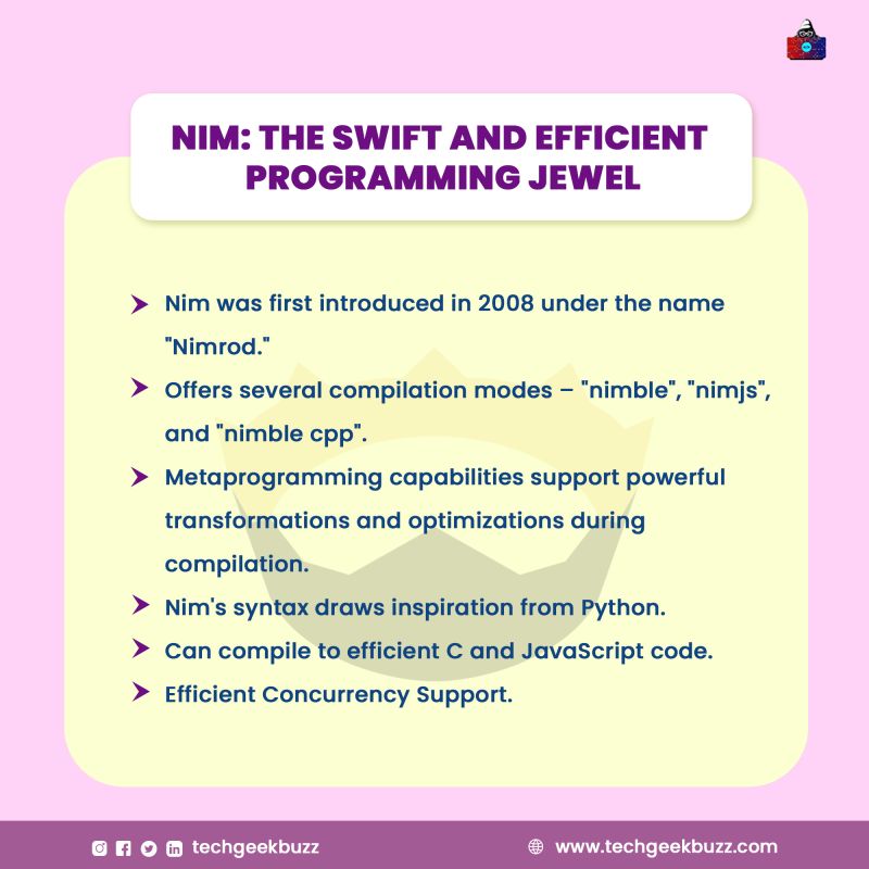 TechGeekBuzz on LinkedIn: #nim #programminglanguage #programming # ... TechGeekBuzz on LinkedIn: #nim #programminglanguage #programming # ...