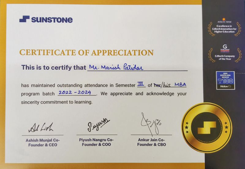 Manish Patidar on LinkedIn: #mbafinance #achievementunlocked # ... Manish Patidar on LinkedIn: #mbafinance #achievementunlocked # ...