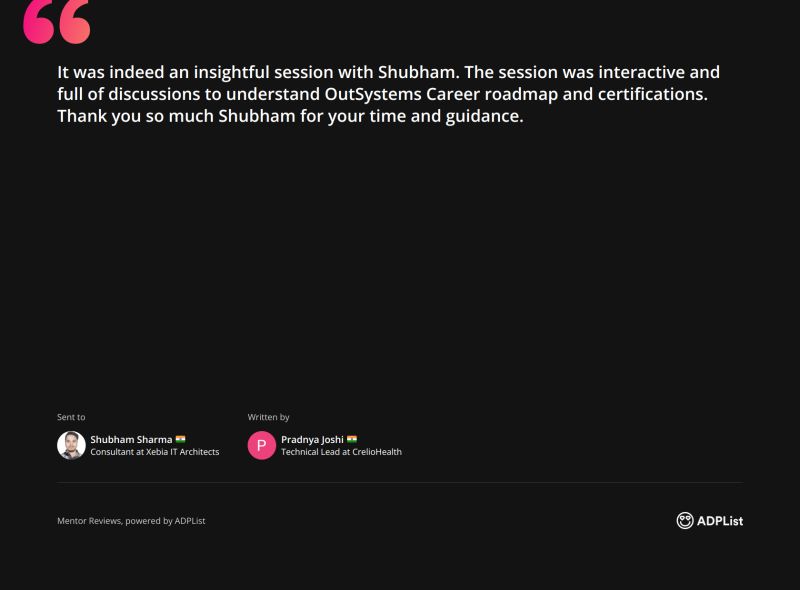 Shubham Sharma on LinkedIn: #adplist #outsystems Shubham Sharma on LinkedIn: #adplist #outsystems
