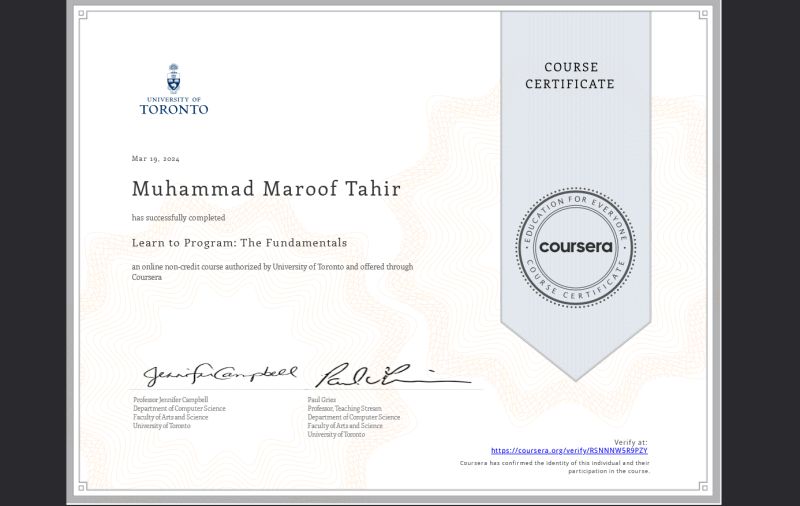 Maroof Tahir on LinkedIn: #python #coursera #codingjourney # ... Maroof Tahir on LinkedIn: #python #coursera #codingjourney # ...