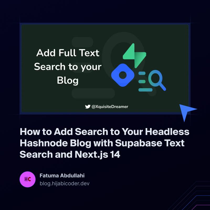 Hashnode on LinkedIn: Learn how to add search to your Hashnode Headless ... Hashnode on LinkedIn: Learn how to add search to your Hashnode Headless ...