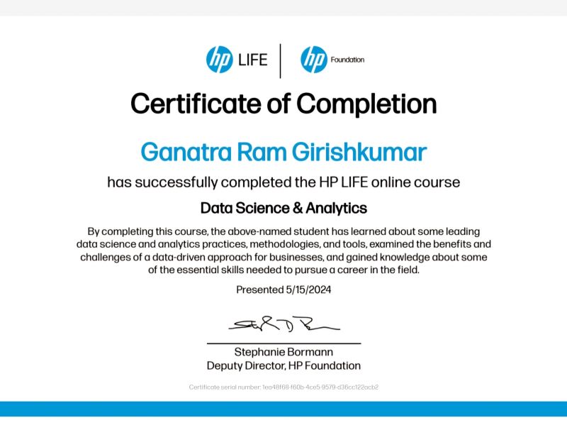 Ram Ganatra on LinkedIn: #hp #certification #datascience #dataanalysis Ram Ganatra on LinkedIn: #hp #certification #datascience #dataanalysis