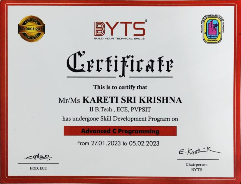 KARETI SRI KRISHNA on LinkedIn: #connections #advancedcprogramming # ... KARETI SRI KRISHNA on LinkedIn: #connections #advancedcprogramming # ...