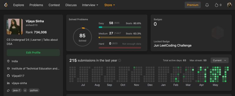 Vijaya Sinha on LinkedIn: #leetcode #coding Vijaya Sinha on LinkedIn: #leetcode #coding