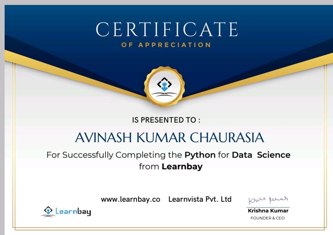 Avinash Kumar on LinkedIn: #datascience #python #learnbay Avinash Kumar on LinkedIn: #datascience #python #learnbay