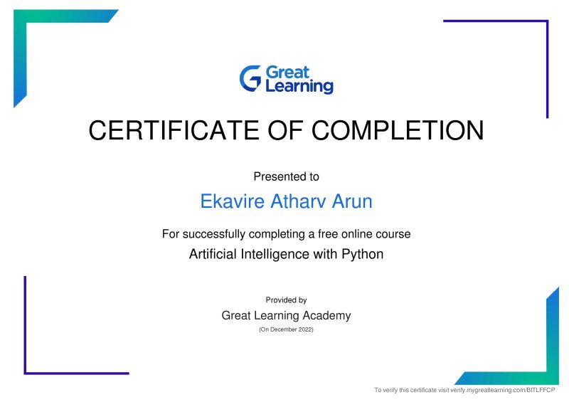 Atharv Ekvire on LinkedIn: #ai #python #certificateachieved # ... Atharv Ekvire on LinkedIn: #ai #python #certificateachieved # ...