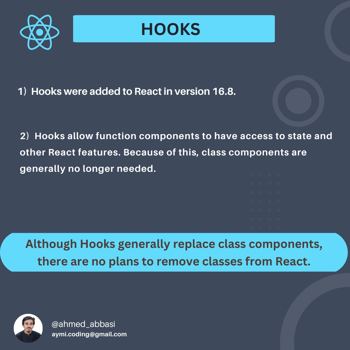 Ahmed Abbasi on LinkedIn: π React and rules of React Hooks π Start your ... Ahmed Abbasi on LinkedIn: π React and rules of React Hooks π Start your ...