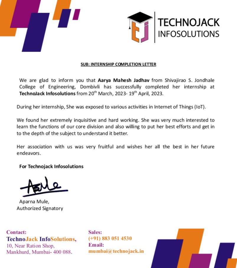 Aarya Jadhav on LinkedIn: #internship #iot #tech #innovation # ... Aarya Jadhav on LinkedIn: #internship #iot #tech #innovation # ...