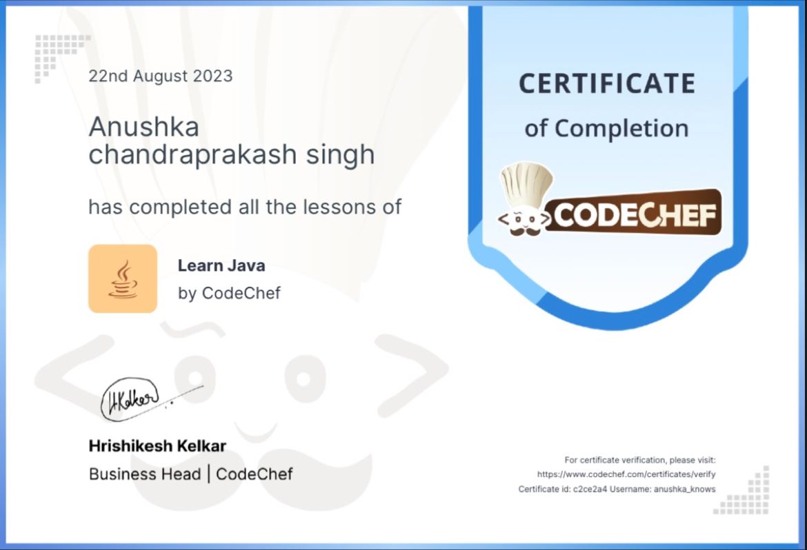 Anushka Singh on LinkedIn: #codechef #javaprogramming #codingmastery # ... Anushka Singh on LinkedIn: #codechef #javaprogramming #codingmastery # ...