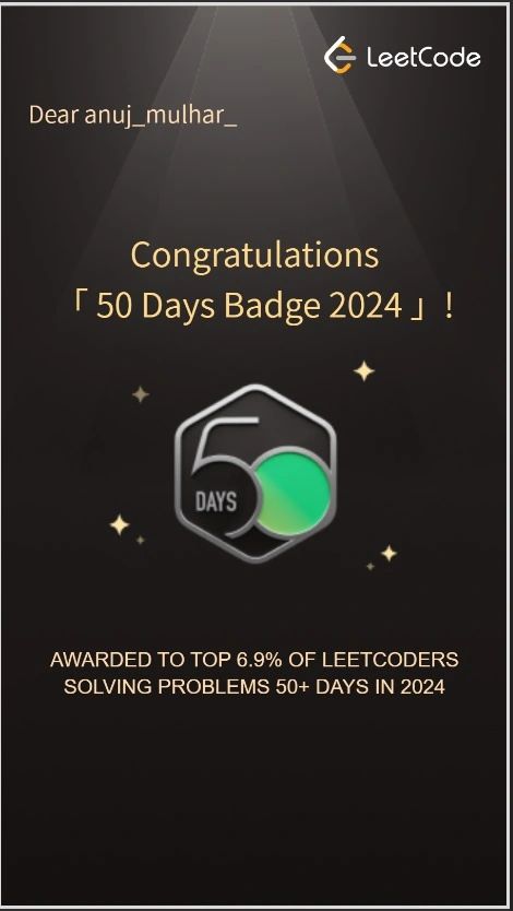 Anuj Mulhar on LinkedIn: #100daysleetcodechallenge #leetcode # ... Anuj Mulhar on LinkedIn: #100daysleetcodechallenge #leetcode # ...