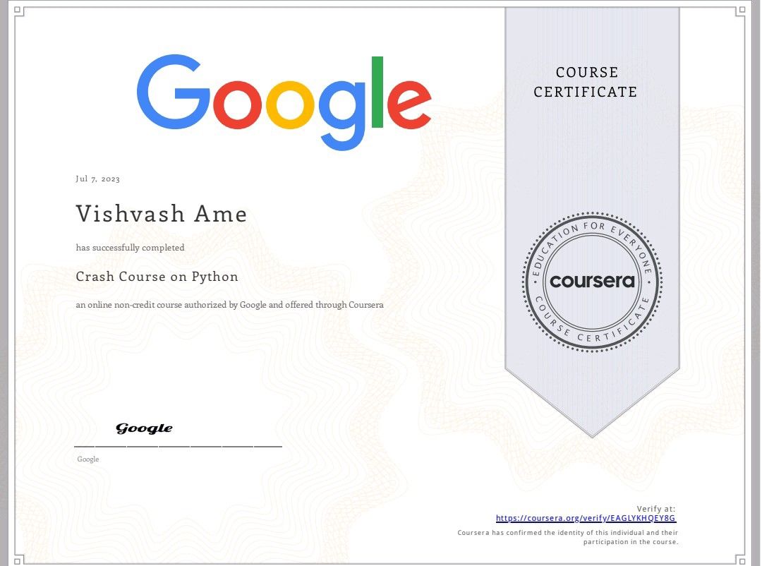 Vishvash Ame on LinkedIn: Hi all, I have successfully completed the ... Vishvash Ame on LinkedIn: Hi all, I have successfully completed the ...