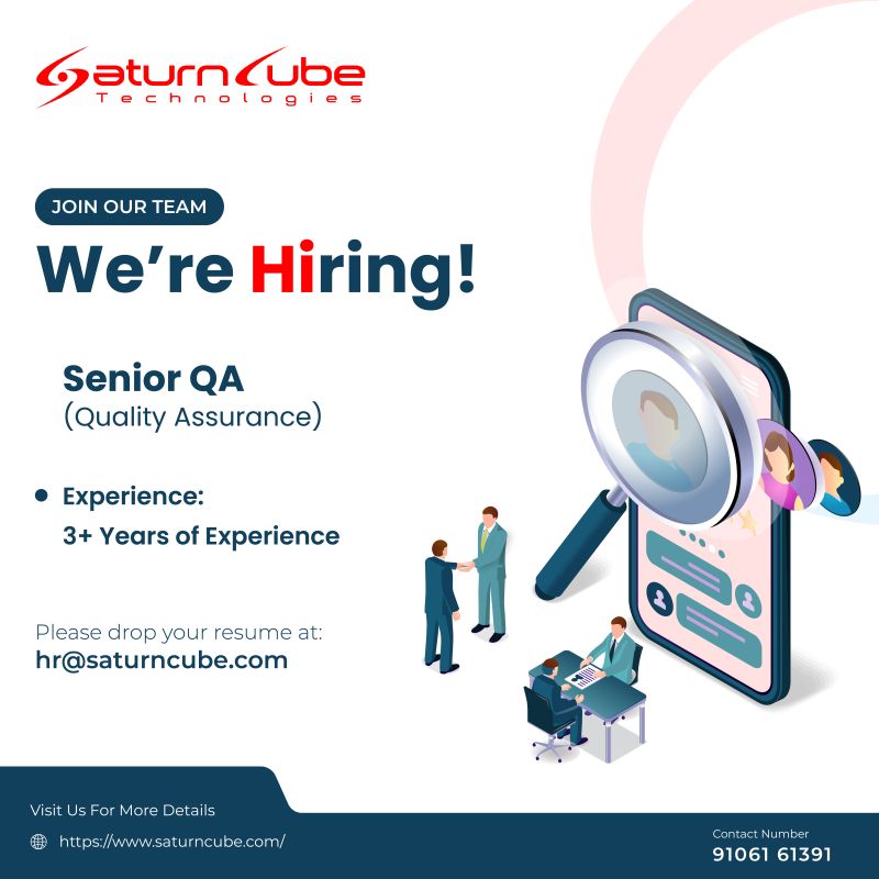 SaturnCube Technologies on LinkedIn: #hiring #hiringalert #qa #manualqa ... SaturnCube Technologies on LinkedIn: #hiring #hiringalert #qa #manualqa ...