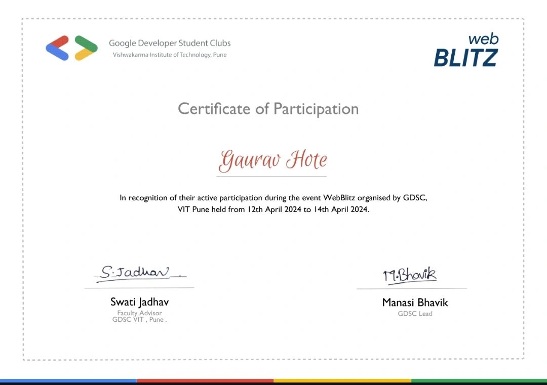 Gaurav Hote on LinkedIn: #webblitz #gdsc #vit #webdev #html #css # ... Gaurav Hote on LinkedIn: #webblitz #gdsc #vit #webdev #html #css # ...