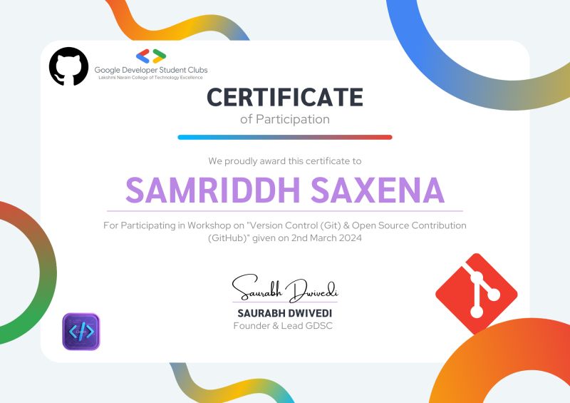 Samriddh Saxena on LinkedIn: #git #github #opensource #gdsc # ... Samriddh Saxena on LinkedIn: #git #github #opensource #gdsc # ...