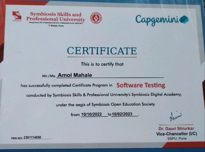 Amol Mahale Patil on LinkedIn: #softwaretester #testing # ... Amol Mahale Patil on LinkedIn: #softwaretester #testing # ...