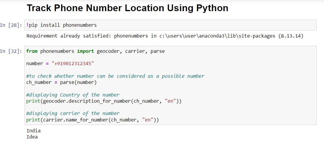 Mohd Saqib on LinkedIn: 'Python' way to track phone numbers. Give it a ... Mohd Saqib on LinkedIn: 'Python' way to track phone numbers. Give it a ...