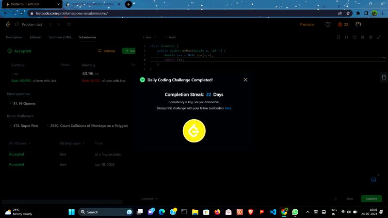 Kunal Wadhai on LinkedIn: #pow_ #leetcode #leetcodestreak # ... Kunal Wadhai on LinkedIn: #pow_ #leetcode #leetcodestreak # ...