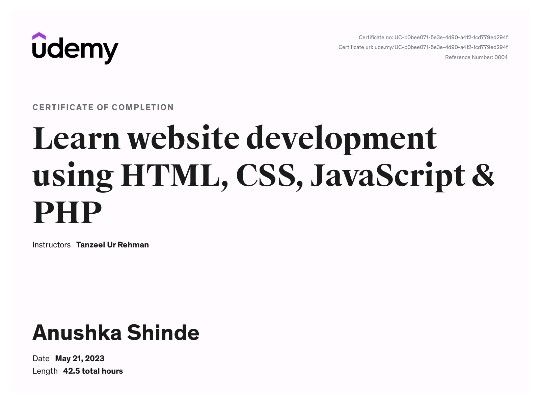 Anushka Shinde on LinkedIn: #udemy #html #css #javascript #php Anushka Shinde on LinkedIn: #udemy #html #css #javascript #php