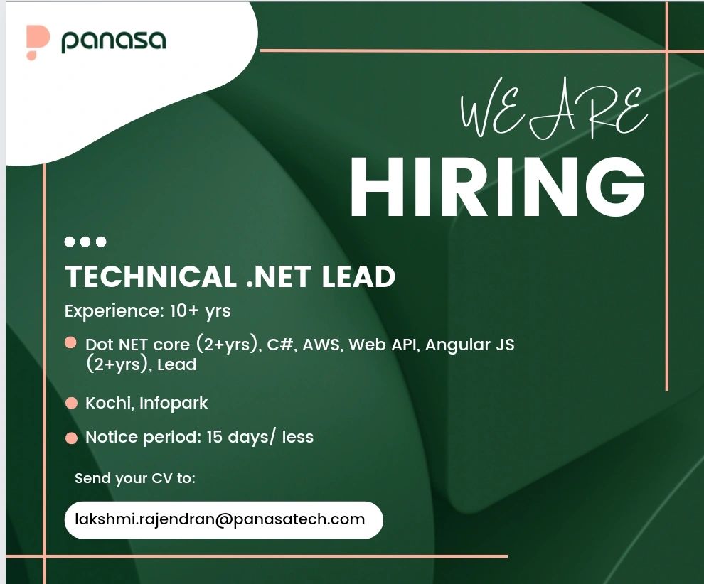 Lakshmi Rajendran on LinkedIn: #hiring #hiringalert #jobvaccancy # ... Lakshmi Rajendran on LinkedIn: #hiring #hiringalert #jobvaccancy # ...