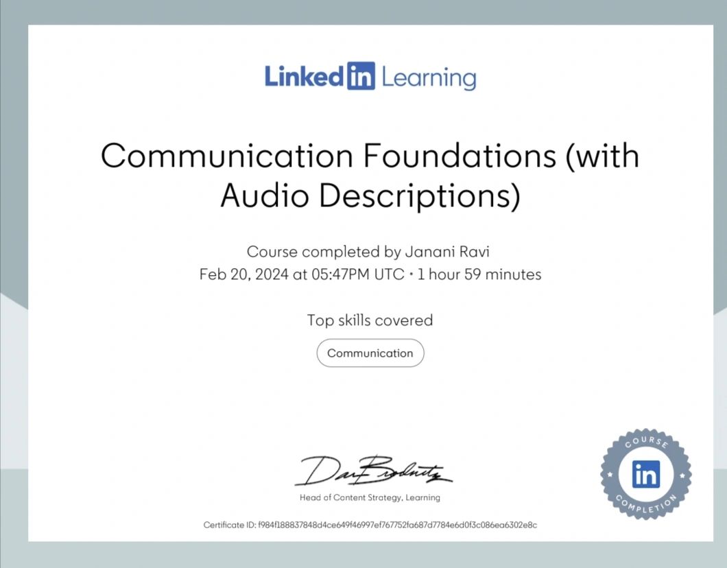 Janani Ravi posted on LinkedIn Janani Ravi posted on LinkedIn