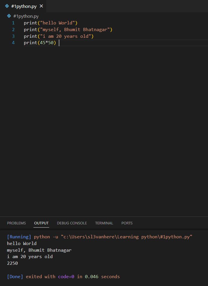 Bhumit Bhatnagar on LinkedIn: #programming #python #pythonbasics Bhumit Bhatnagar on LinkedIn: #programming #python #pythonbasics