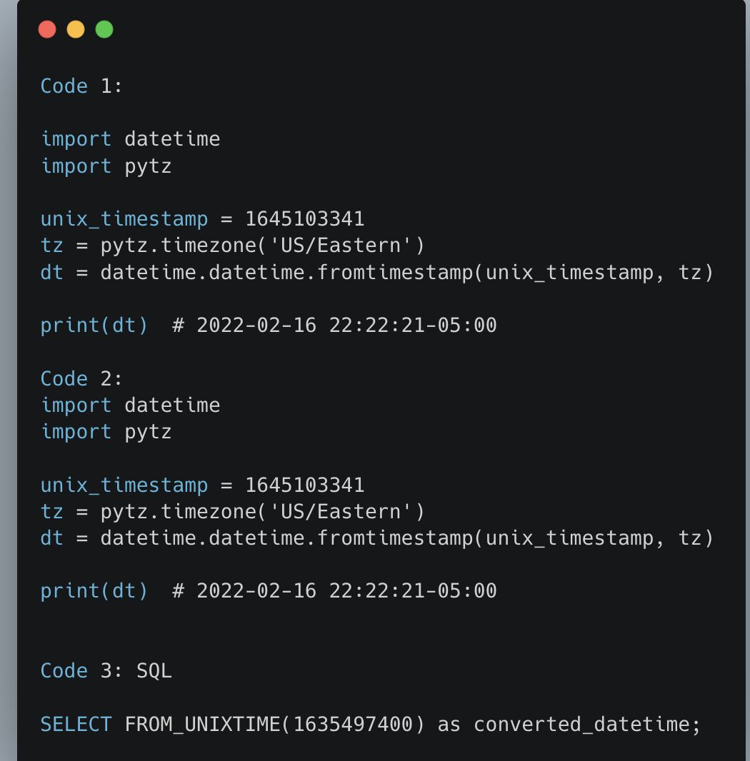 Jay Jain on LinkedIn: #data #python #pandas #unix #sql #timestamp # ... Jay Jain on LinkedIn: #data #python #pandas #unix #sql #timestamp # ...