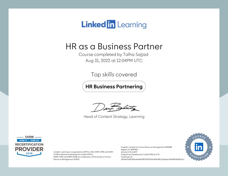 Talha Sajjad on LinkedIn: Certificate of Completion Talha Sajjad on LinkedIn: Certificate of Completion
