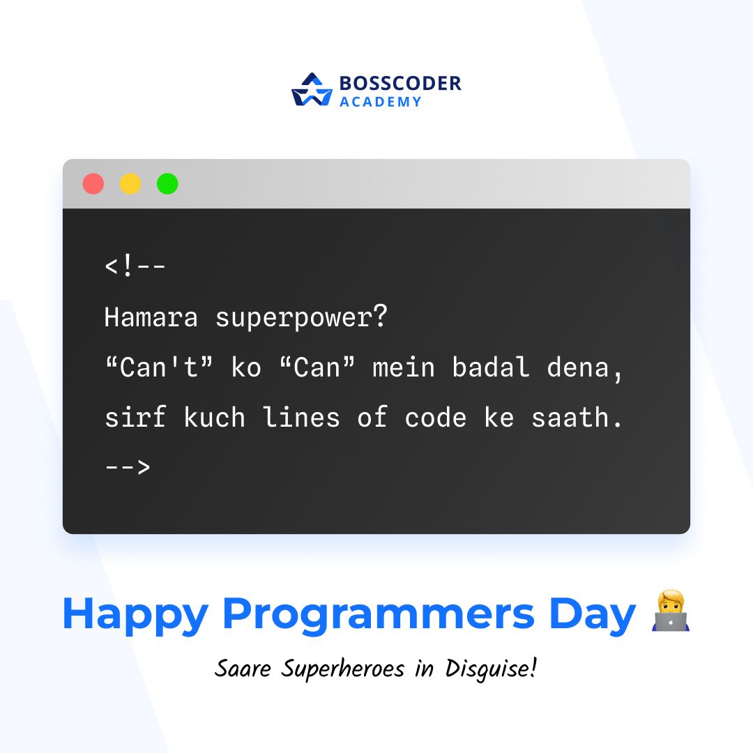 Bosscoder Academy on LinkedIn: #bosscoderacademy #programmersday #coding Bosscoder Academy on LinkedIn: #bosscoderacademy #programmersday #coding