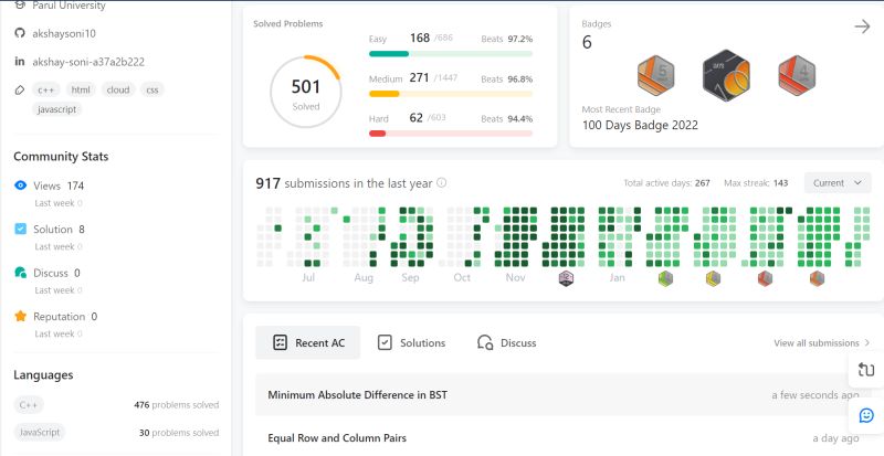 Akshay Soni on LinkedIn: #connections #leetcode #achievement Akshay Soni on LinkedIn: #connections #leetcode #achievement