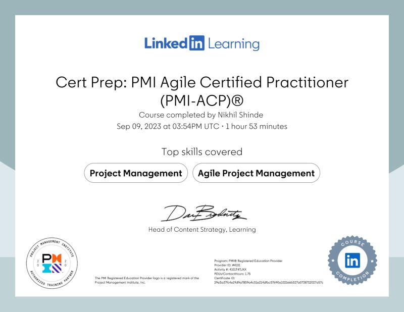 Nikhil Shinde on LinkedIn: Certificate of Completion Nikhil Shinde on LinkedIn: Certificate of Completion