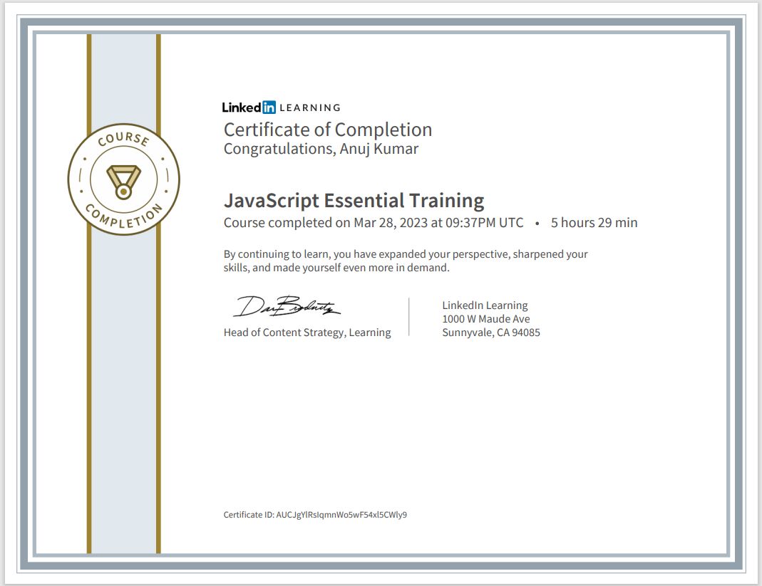 Anuj Kumar on LinkedIn: #javascript #linkedinlearning #safeguard # ... Anuj Kumar on LinkedIn: #javascript #linkedinlearning #safeguard # ...