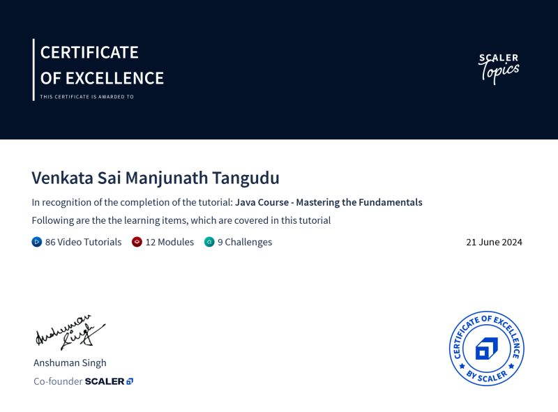Manjunath Tangudu on LinkedIn: #java #programming #learning Manjunath Tangudu on LinkedIn: #java #programming #learning