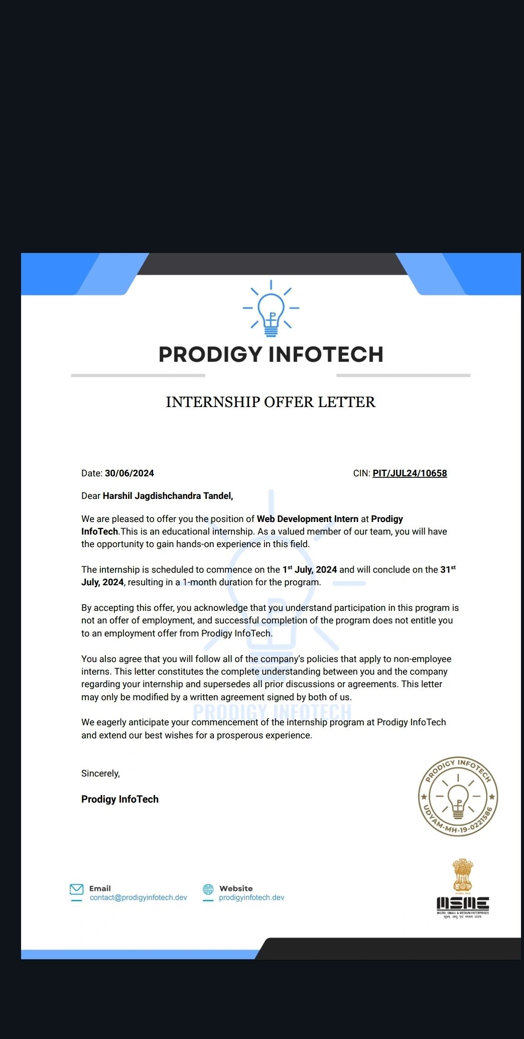 HARSHIL TANDEL on LinkedIn: #webdeveloper #internship #prodigyinfotech ... HARSHIL TANDEL on LinkedIn: #webdeveloper #internship #prodigyinfotech ...