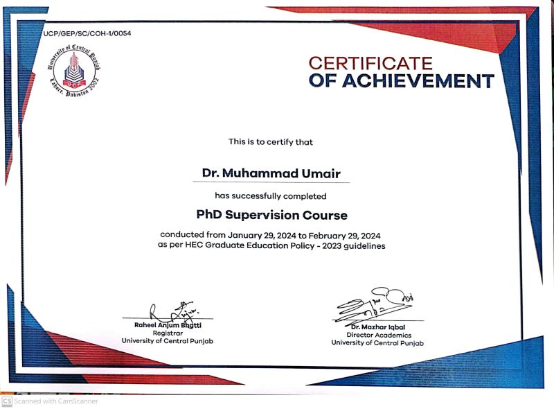 Dr Muhammad Umair on LinkedIn: Today I completed the course on ... Dr Muhammad Umair on LinkedIn: Today I completed the course on ...