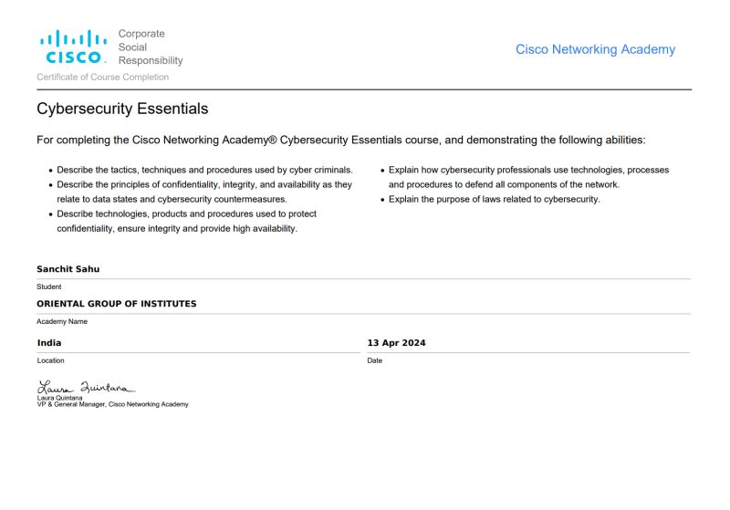 Sanchit Sahu on LinkedIn: #cybersecurity #certification # ... Sanchit Sahu on LinkedIn: #cybersecurity #certification # ...