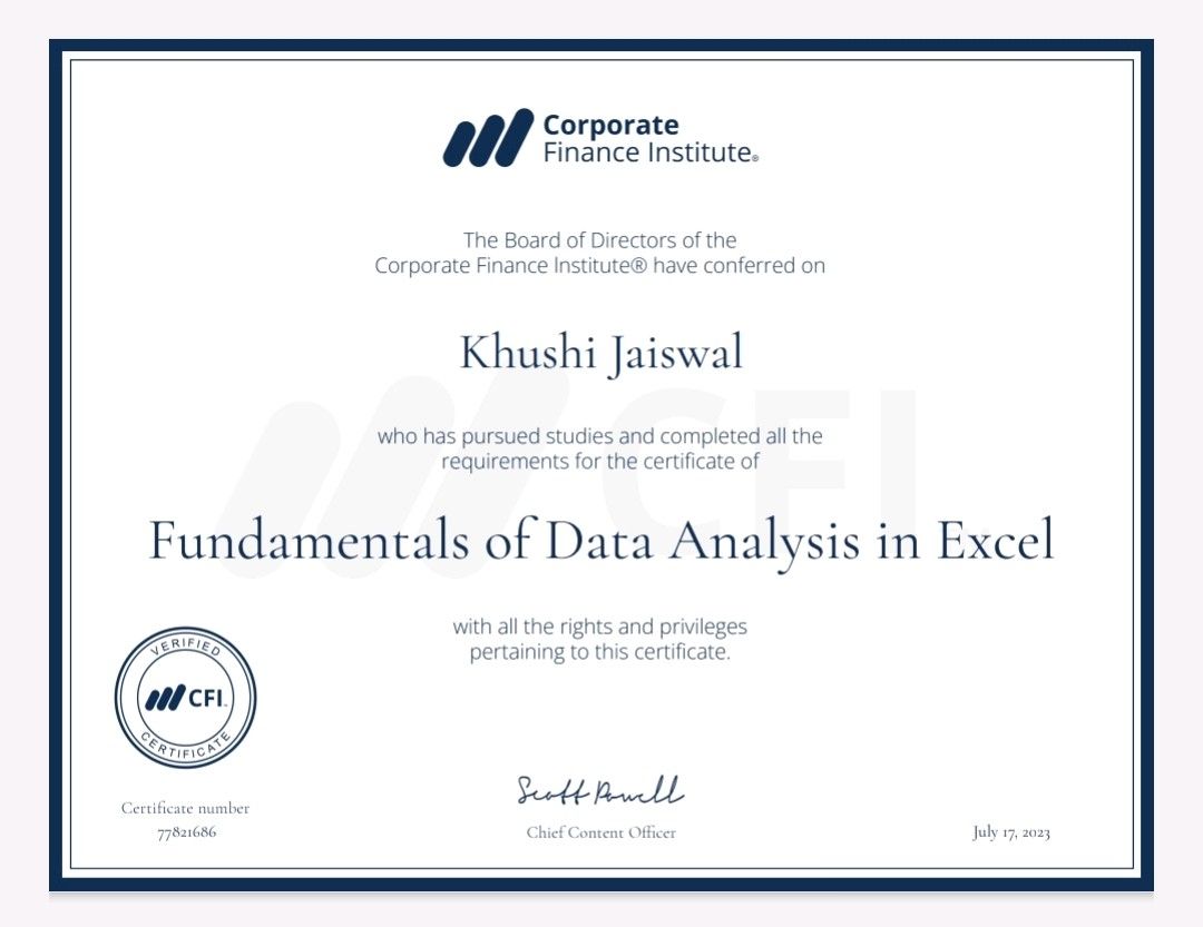 Khushi Jaiswal on LinkedIn: #msexcel #corporatefinanceinstitute # ... Khushi Jaiswal on LinkedIn: #msexcel #corporatefinanceinstitute # ...
