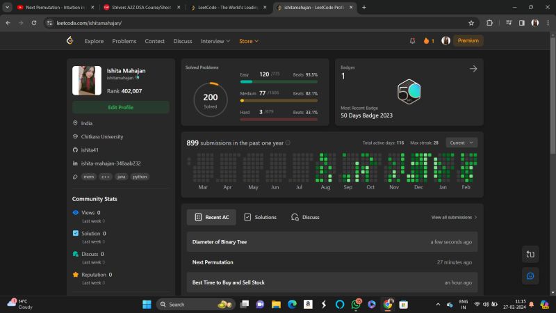 Ishita Mahajan on LinkedIn: #leetcode #codinginterviewprep # ... Ishita Mahajan on LinkedIn: #leetcode #codinginterviewprep # ...
